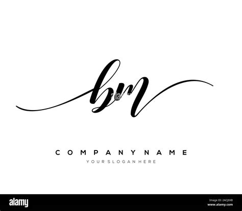 BM Letter Initial Handwriting Logo Vector Stock Vector Image Art Alamy