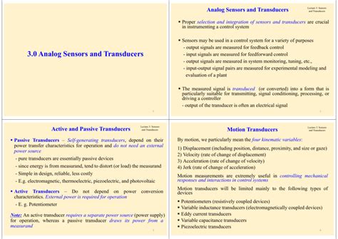 30 Analog Sensors And Transducers