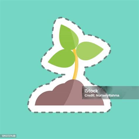 Garis Stiker Memotong Penanaman Cocok Untuk Simbol Taman Desain