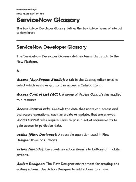 Guide Now Platform Guides Servicenow Glossary Servicenow