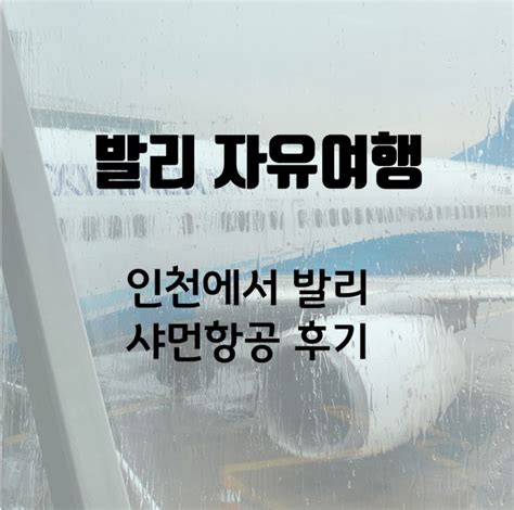 인천에서 발리 항공권 샤먼항공 경유 후기 네이버 블로그