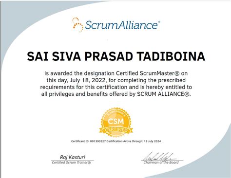 Sai T On Linkedin Scrummaster Scrumalliance Scrum
