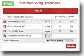 Compression Spring Calculator Instructions