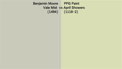 Benjamin Moore Vale Mist 1494 Vs Ppg Paint April Showers 1118 2