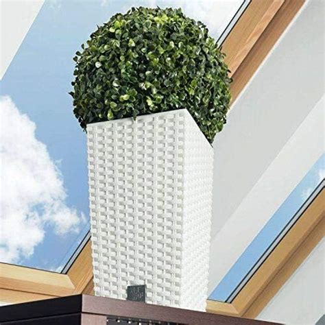 Tall Square Plastic Rattan Indooroutdoor Planters Single