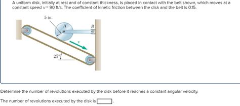 Solved A Uniform Disk Initially At Rest And Of Constant
