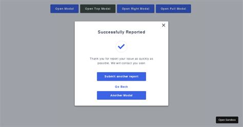 Modal Message Codesandbox