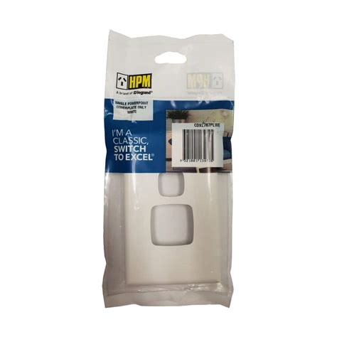 Hpm Excel Single Powerpoint Cover Plate White Mitre 10
