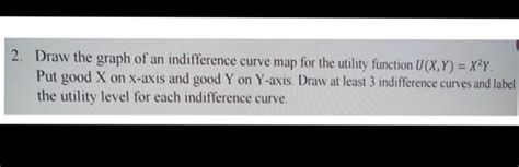 solved draw the graph of an indifference curve map for the utility