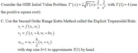 solved 2 2 consider the ode initial value problem y x