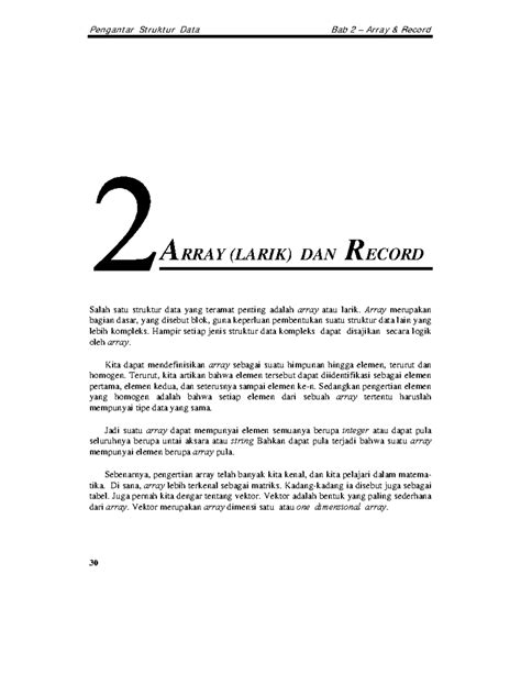 Bab2 Array Dan Record Struktur Data Array Larik Dan Record Salah Satu Struktur Data Yang
