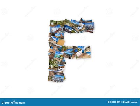 Letter F Uppercase Font Shape Alphabet Collage Made Of My Best L Stock