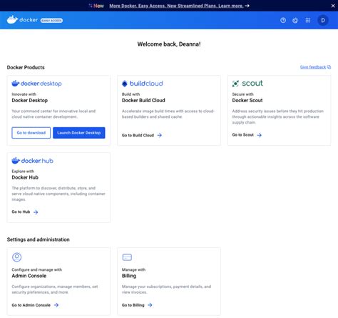 Docker Desktop 4 35 Organization Access Tokens Docker Home Volumes Export And Terminal In