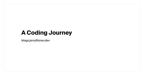 A Coding Journey