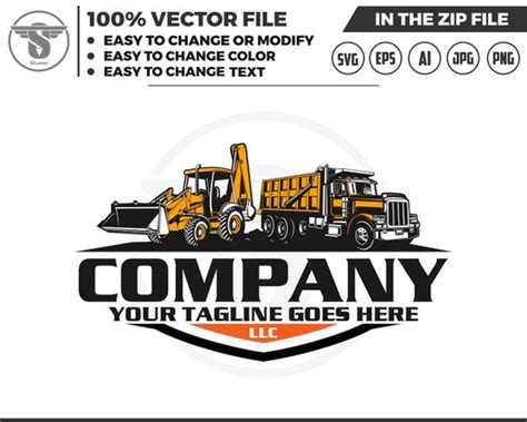Backhoe Loaders And Dump Truck Logo Svg Backhoe Excavator Etsy Australia