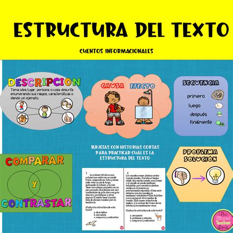 text structure task cards in spanish