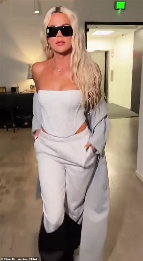 Khloe Kardashian Looks Fierce In A Gray Corset And Glamorous Sunglasses