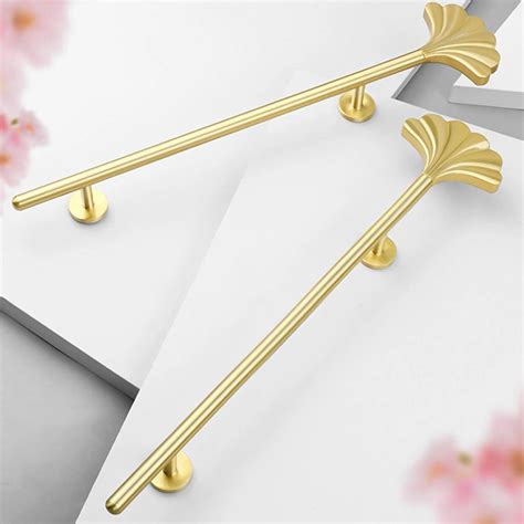 Mfys 614 Ginkgo Leaf Shape Cabinet Pulls Handles Gold Drawer Knob Handle Brass Wardrobe Pulls
