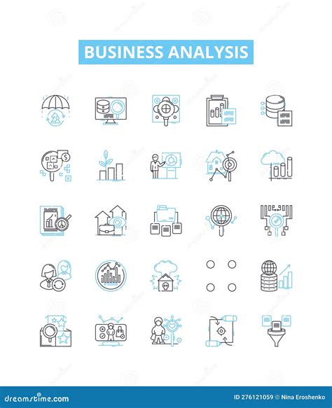 Ensemble D icônes De Ligne Vectorielle D analyse D entreprise Analyse