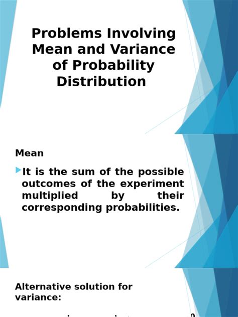 3-Problems-Involving-Mean-and-Variance-of-Probability-Distribution | PDF | Variance | Expected Value