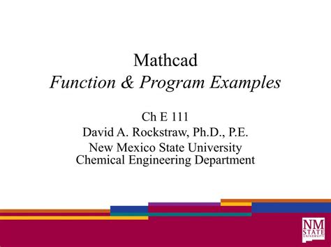 Ppt Mathcad Function And Program Examples Powerpoint Presentation Id