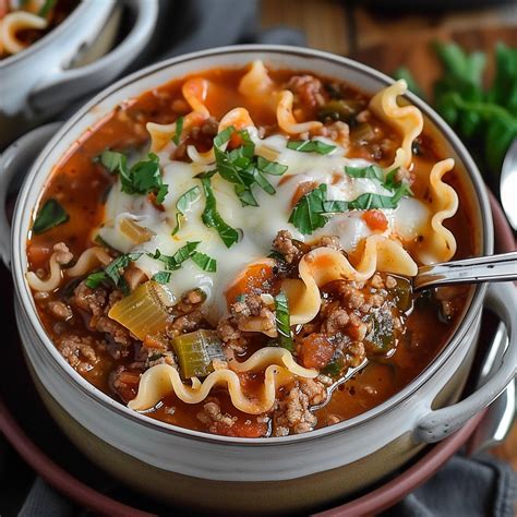 Easy Slow Cooker Lasagna Soup Recipe