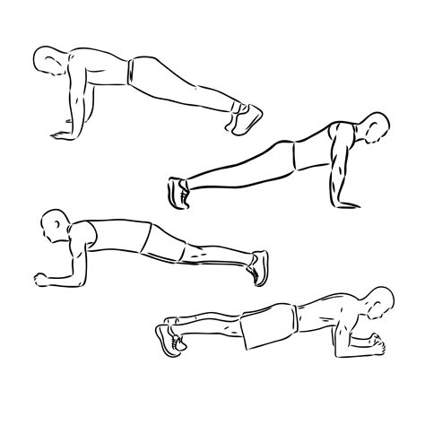 Plank Exercise Vector Sketch 36439508 Vector Art At Vecteezy