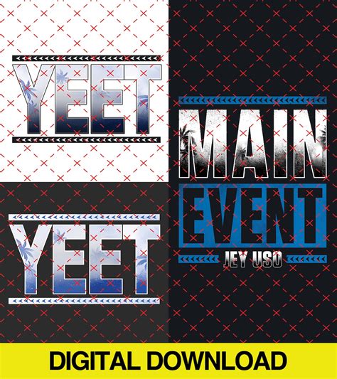 Jey Uso Yeet Png Main Event Jey Uso Yeet Design Shirt Etsy