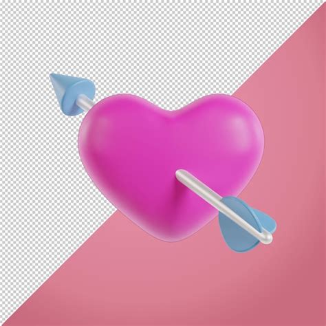 Premium Psd Heart With Arrow Emoji 3d Render Illustration
