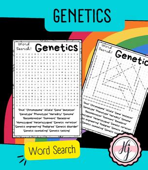 Genetics Word Search Puzzle Genetics Word Search Activities TPT