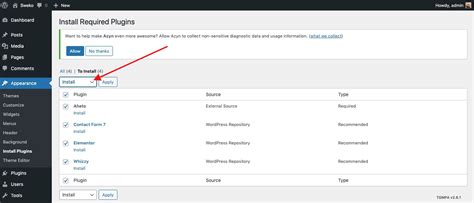 Step Install Required Plugins TrueThemes