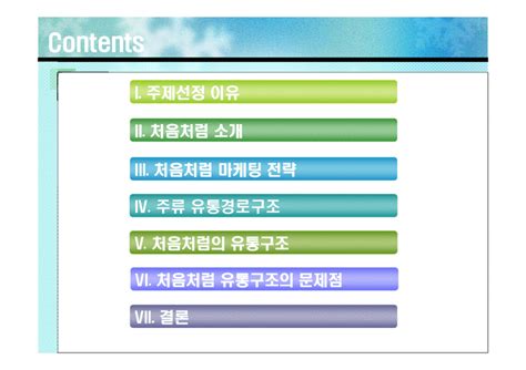 유통관리 처음처럼 유통구조 경제경영