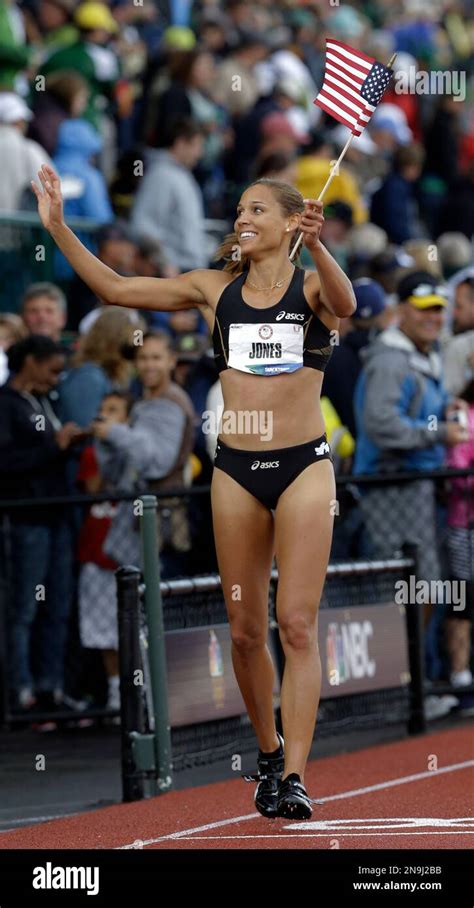 Lolo Jones Celebrates After The Womens 100m Hurdles Final At The Us