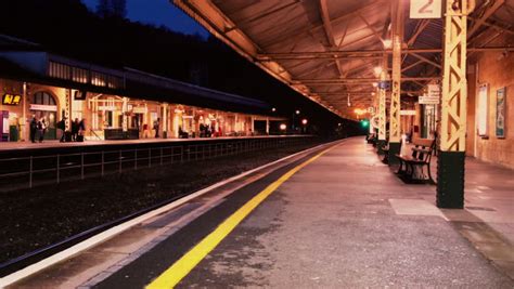 Time Lapse Busy Train Platform And Commuters Stock Footage Video