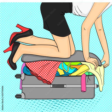 Pop Art Backgroundtema Travel And Female Gathering Things That Do Not