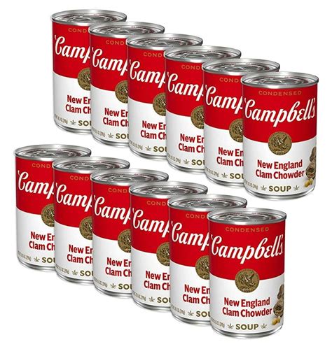 Campbells 뉴 잉글랜드 클램 차우더 응축된 수프 3048g12온스 12팩 티몬