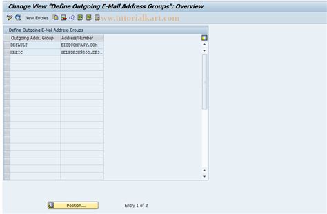 CRMC IC FROMGRP SAP Tcode Define Outgoing Address Groups Transaction Code