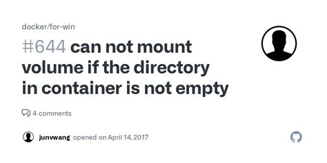 Can Not Mount Volume If The Directory In Container Is Not Empty Issue Docker For Win