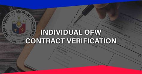 Ofw Contract Verification Verify Individual Employment Contracts