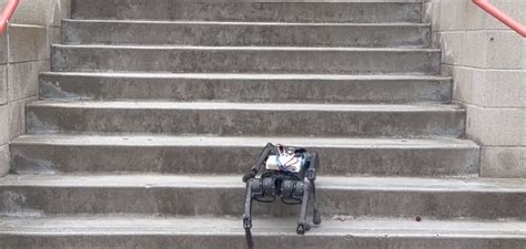 training model navigates four legged robots across rough terrain