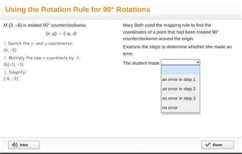 Using The Rotation Rule For 90∘ Rotationsm 3 −6 Is Rotated 90∘ Counterc