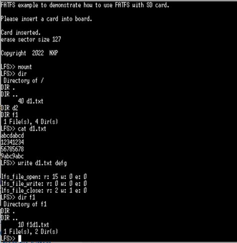 Use Littlefs As Sd Card File System Nxp Community