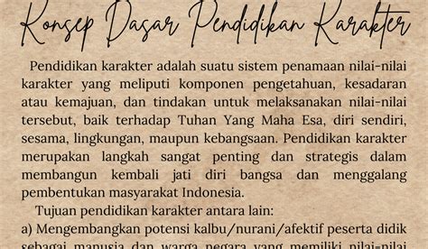 Konsep Dasar Pendidikan Karakter
