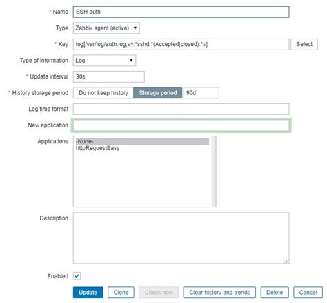 Zabbix Why Cant I Check Now An Item I Created Server Fault