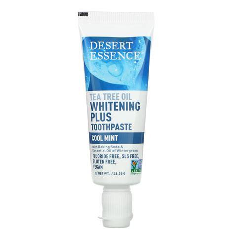 Desert Essence Tea Tree Oil Whitening Plus Toothpaste Cool Mint 1 Oz