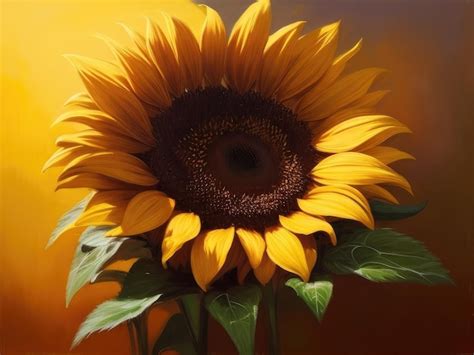 Pintura al óleo de girasol Foto Premium