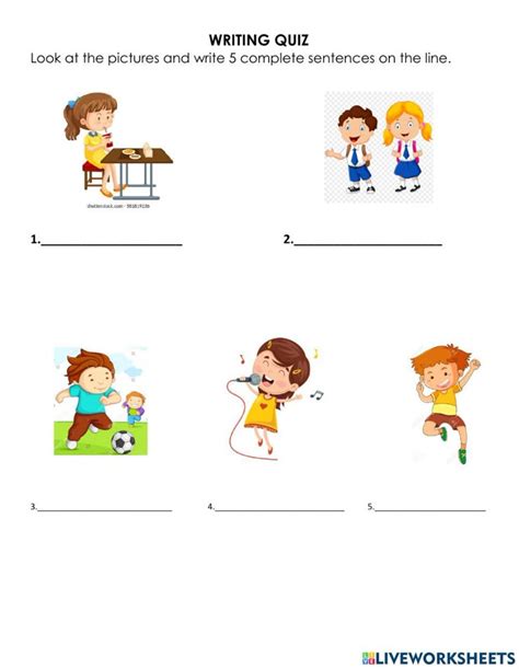 LOOK AT THE PICTURE AND Write Sentences Worksheet Frame Sentence