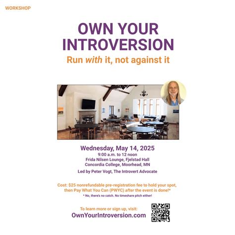 Own Your Introversion—workshop—moorhead Mn—may 14 2025 Introvert Insights