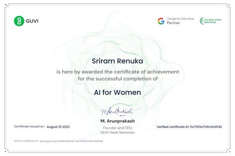 sriram renuka on linkedin guvi guvigeeknetworks guvicertified