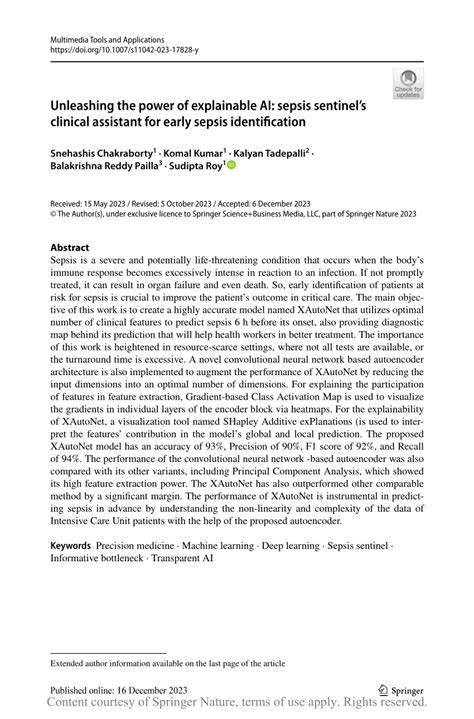 Unleashing The Power Of Explainable Ai Sepsis Sentinels Clinical